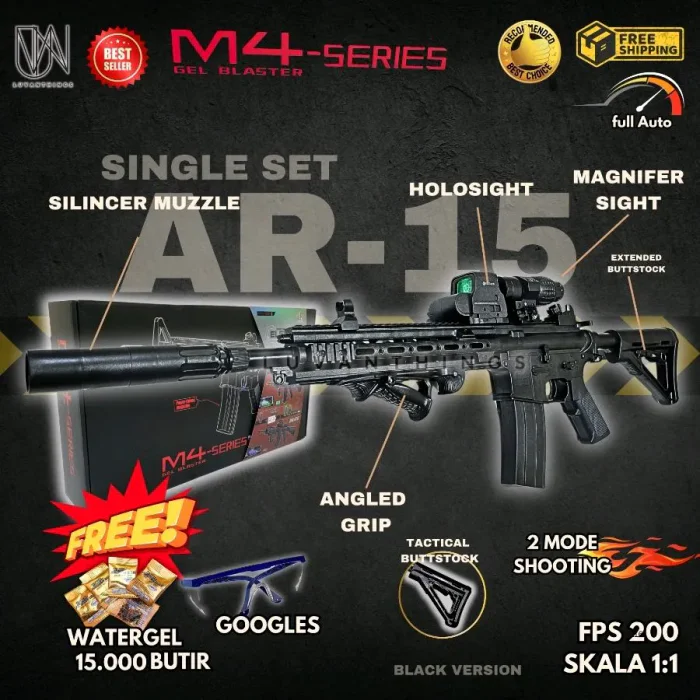Jual Mainan Anak Water Gel Blaster M4 Series AR15 WEIHUI